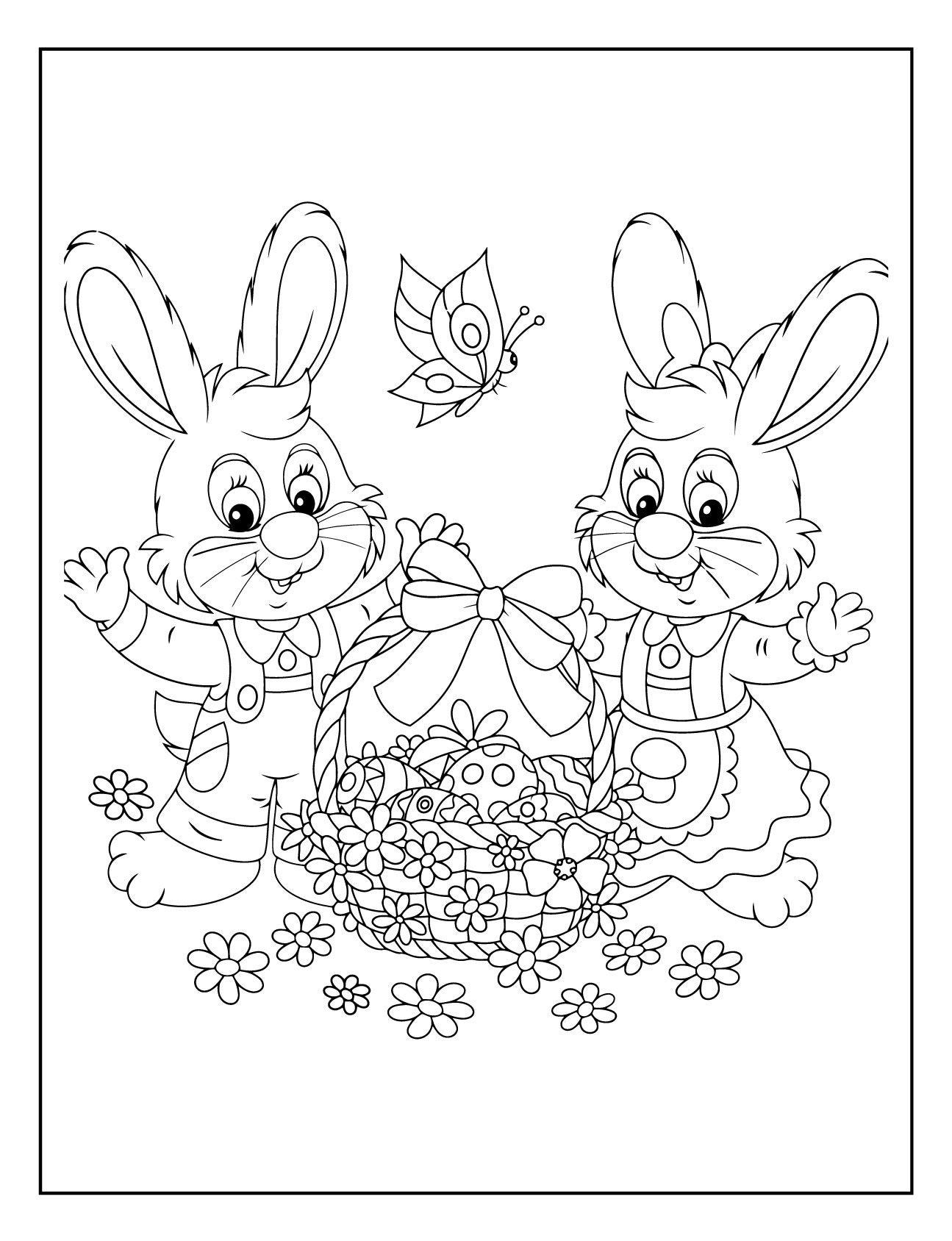 20 Easter Themed Coloring Pages - Digital Download - Etsy