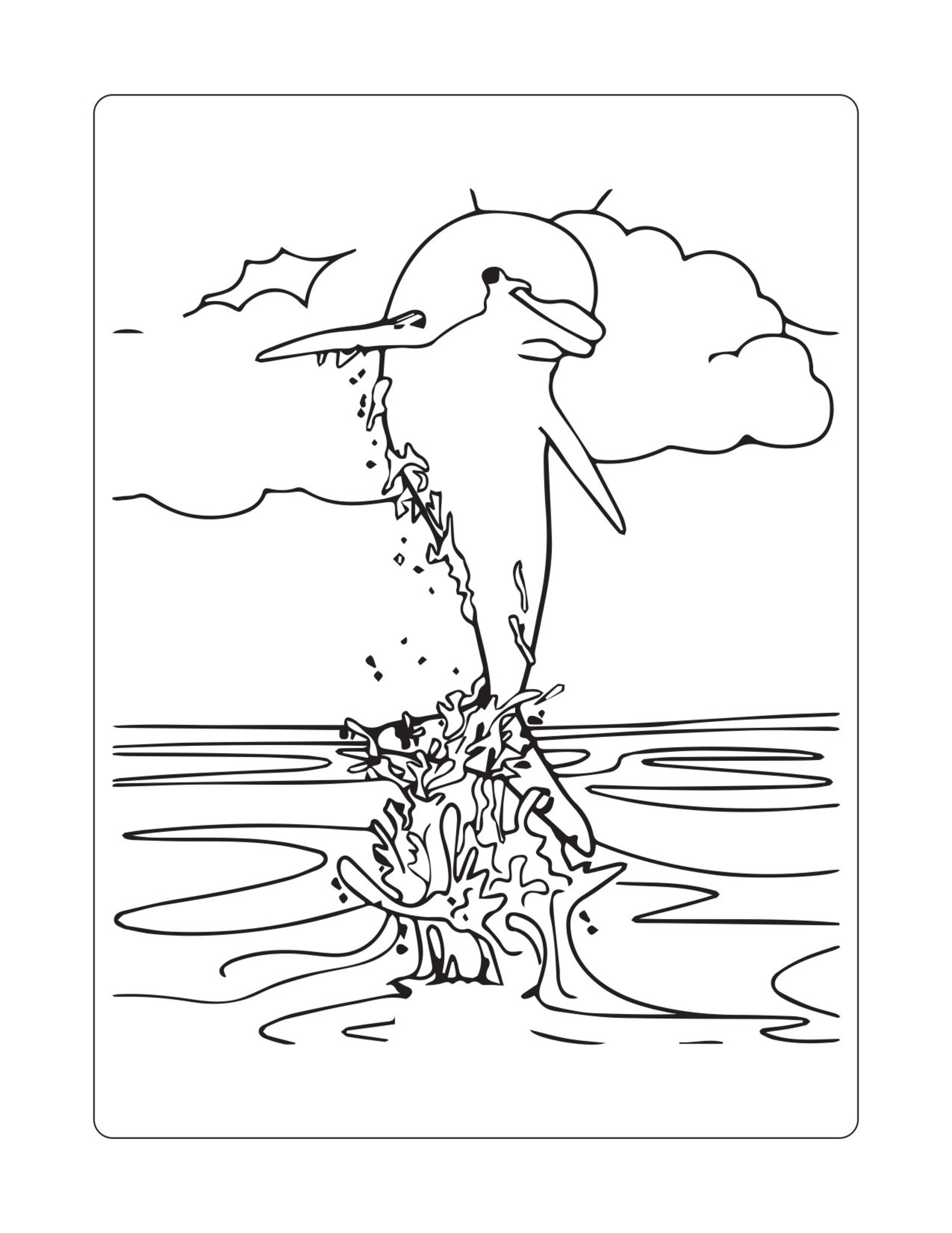 15 Dolphin and Sea Creatures Themed Coloring Pages for Kids - Digital ...