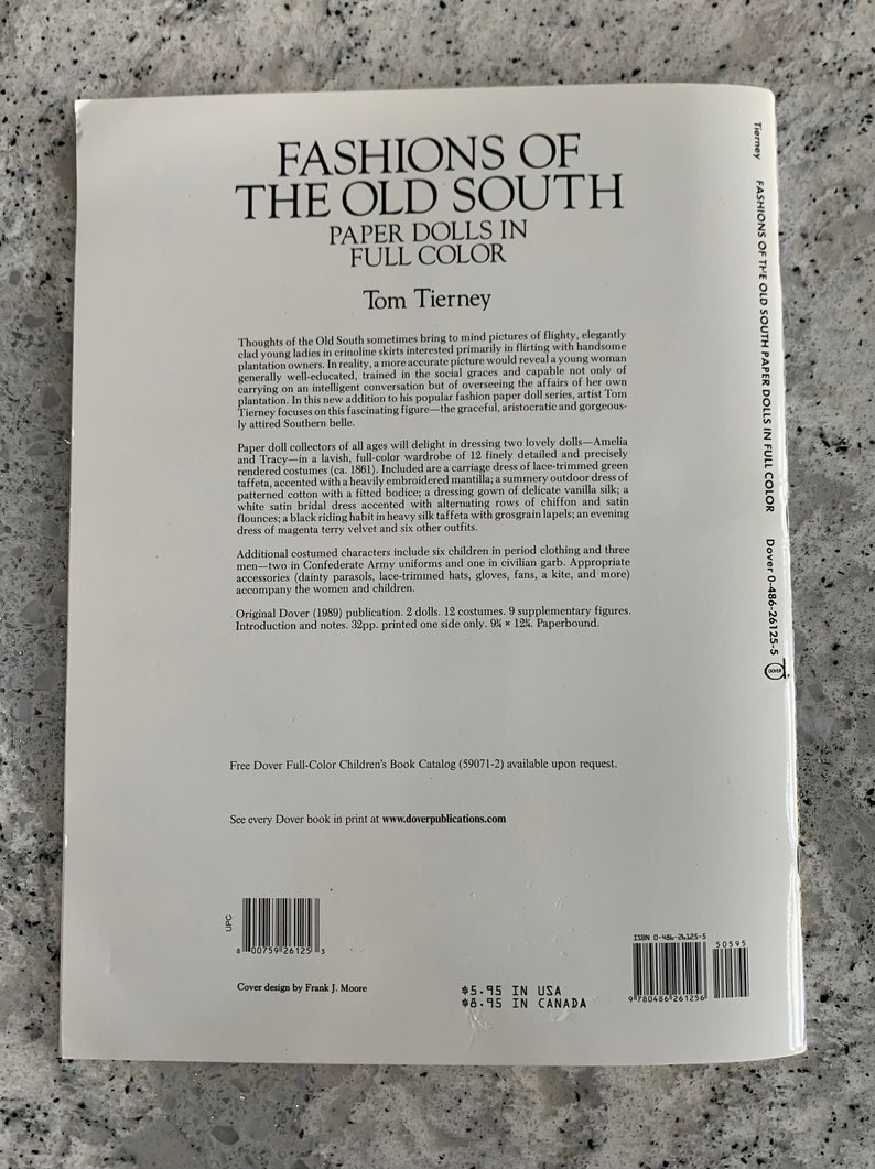 1980s Paper Doll Old South Victorian Book Unique Gift - Etsy