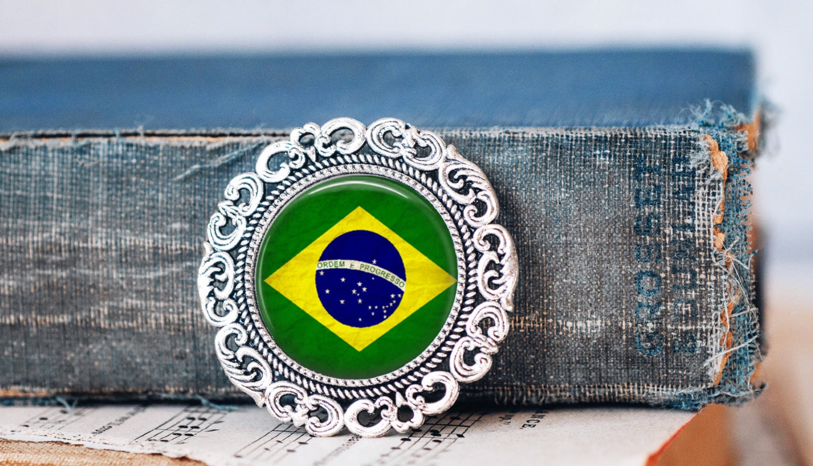 Brazilian Flag Brooch Brazilian Flag Jewellery Brazil | Etsy
