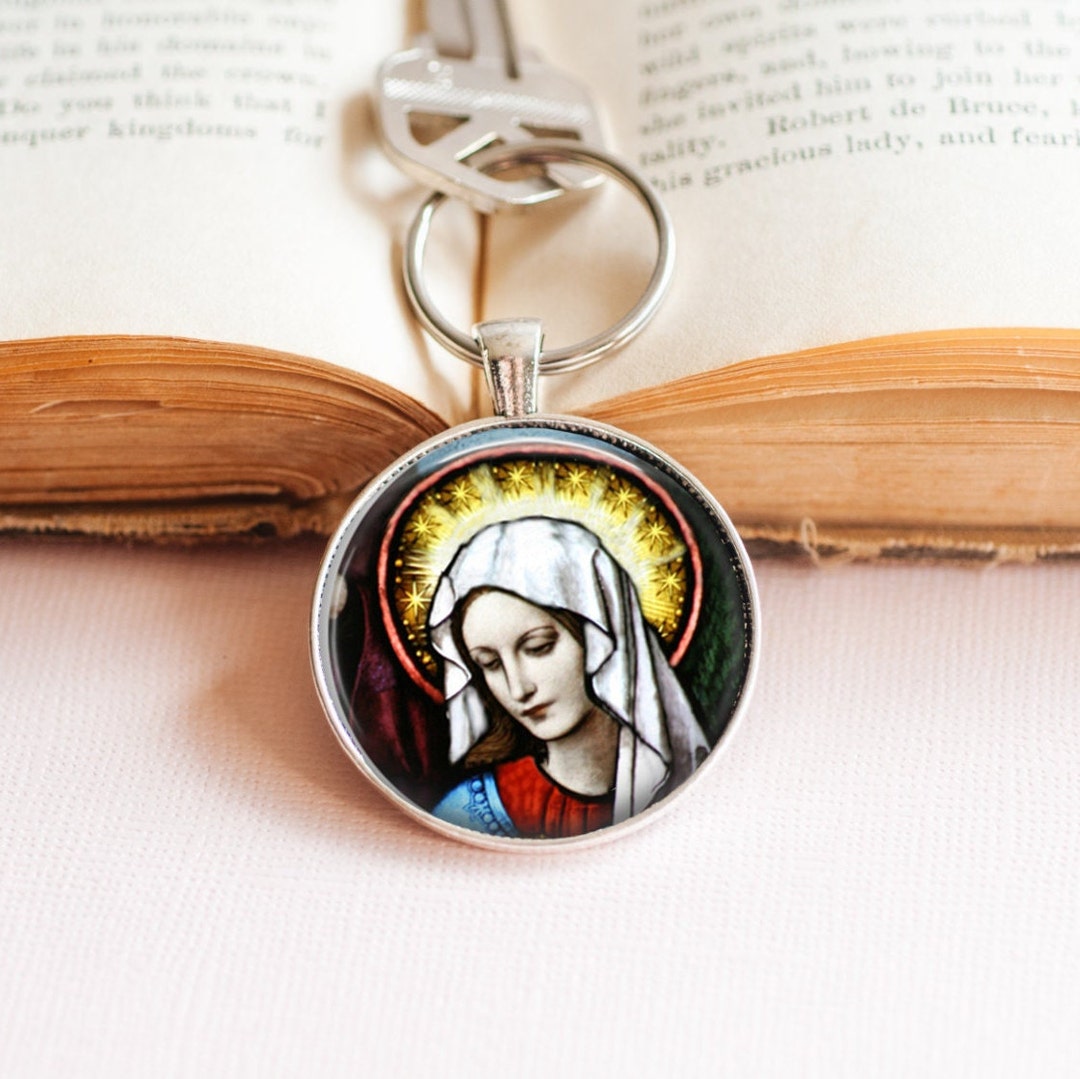 Virgin Mary Key Ring - Virgin Mary Key Ring - Our Lady Key Ring - Holy ...
