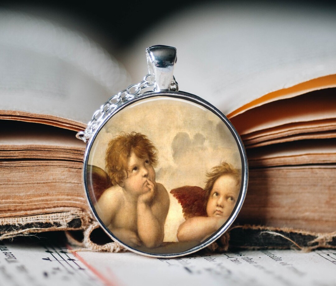 Sistine Madonna Cherubs Pendant - Raphael Jewellery - Angel Pendant ...