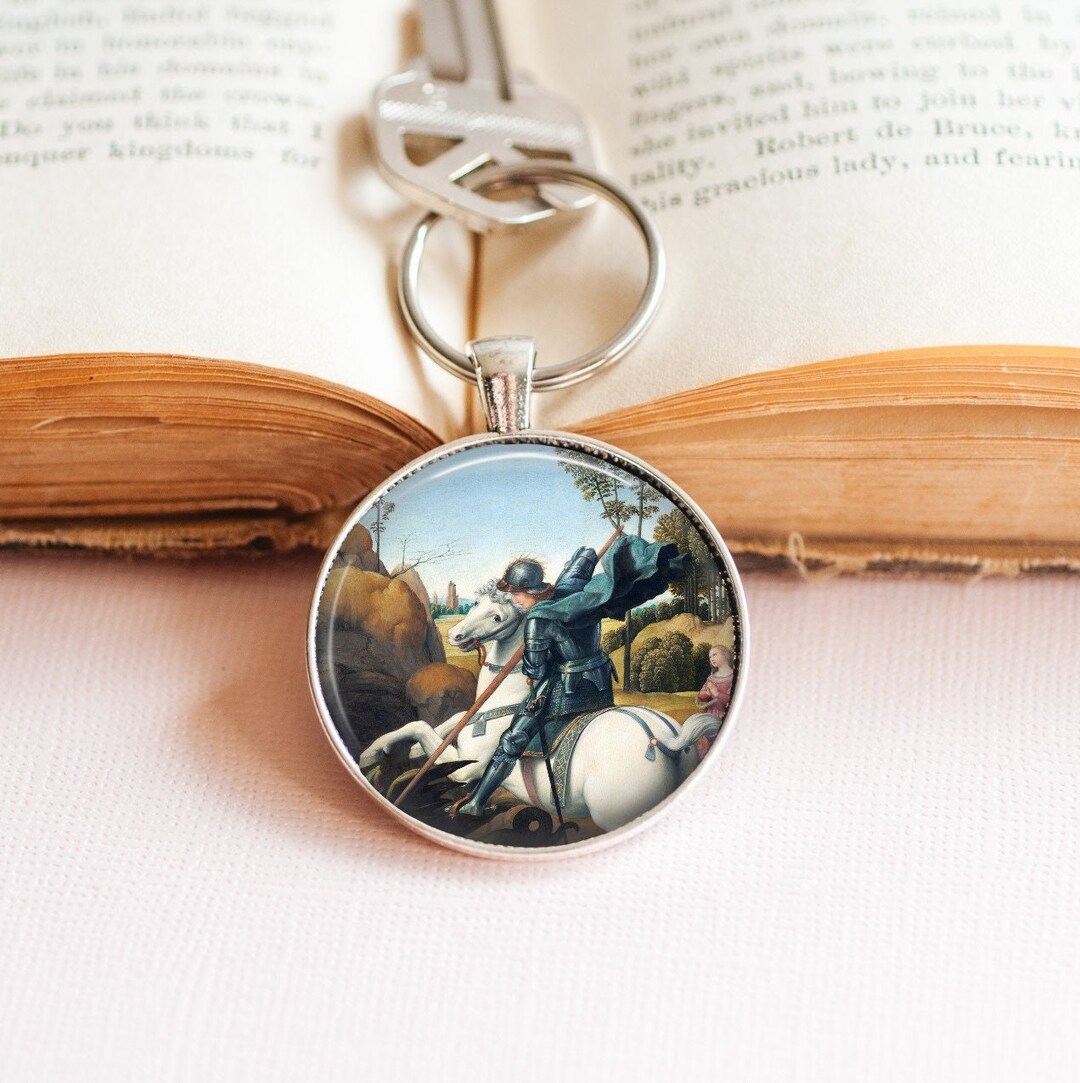 Saint George and the Dragon Key Ring- Raphael Art Key Ring ...