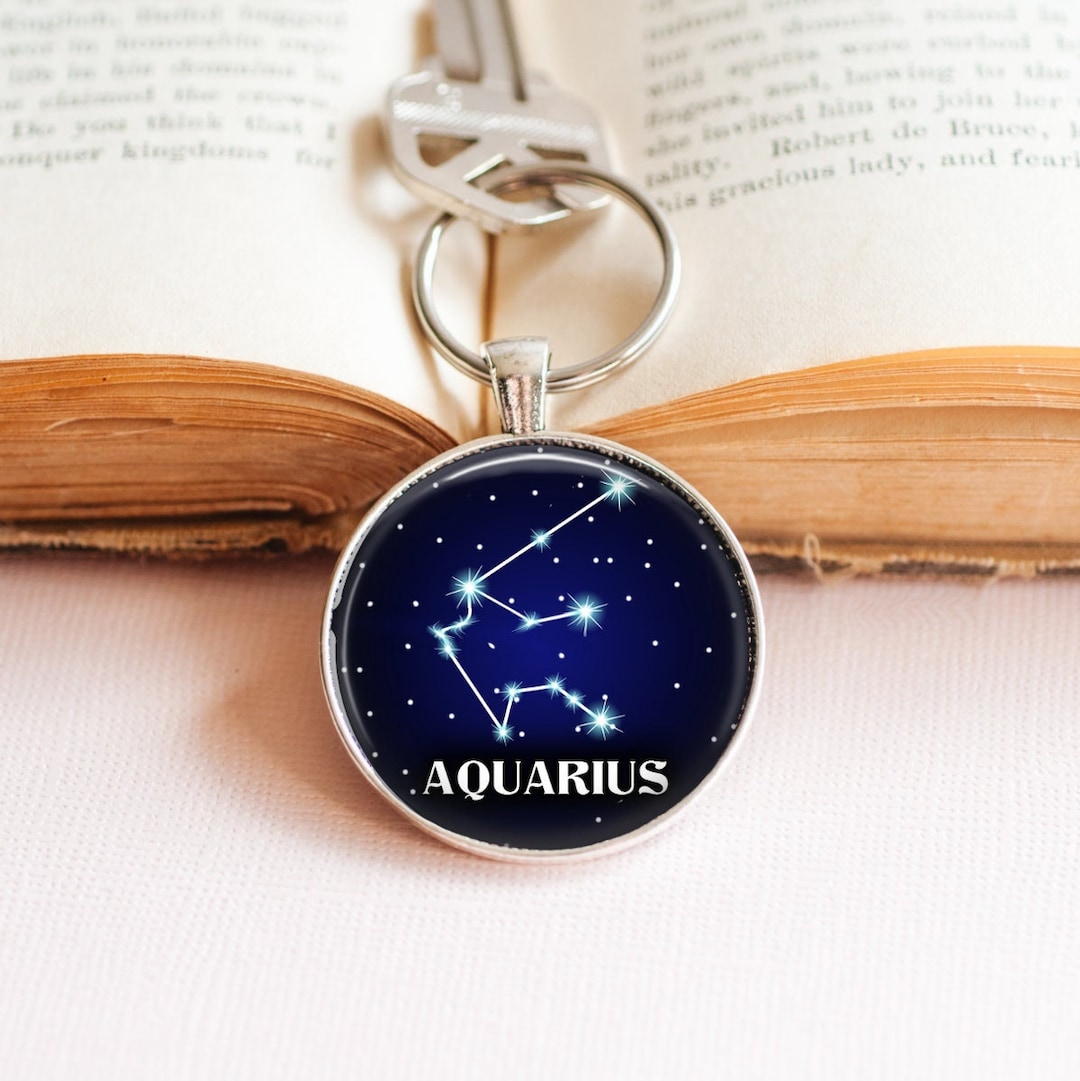 Aquarius Star Constellation Key Ring Aquarius Gift Astronomy Key Ring ...