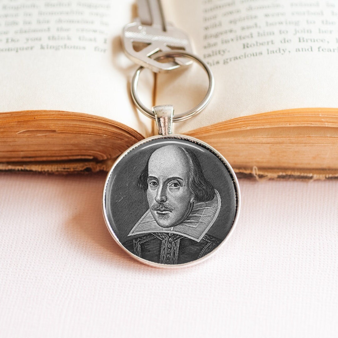 William Shakespeare Key Ring - Shakespeare Key Ring - Literary Key Ring ...