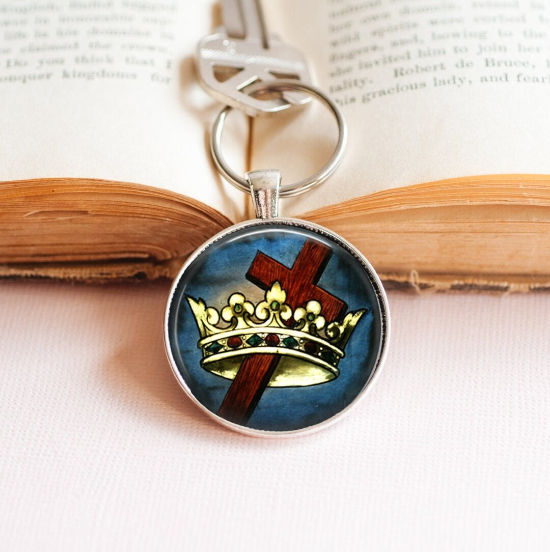 Cross and Crown Key Ring Cross and Crown Gift Religious Art Key Ring ...