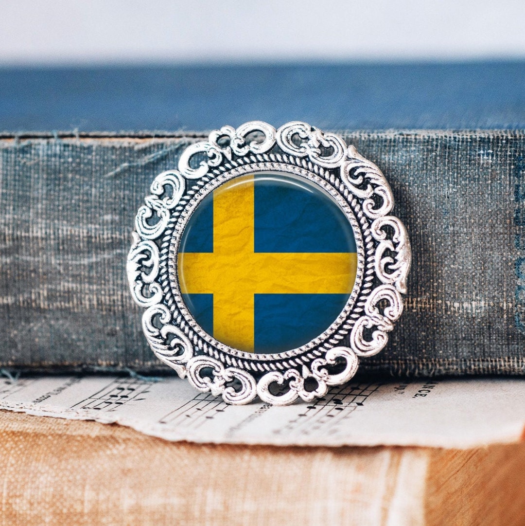 Flag of Sweden Brooch Pin Swedish Flag Pin Sweden Jewellery Sverige ...