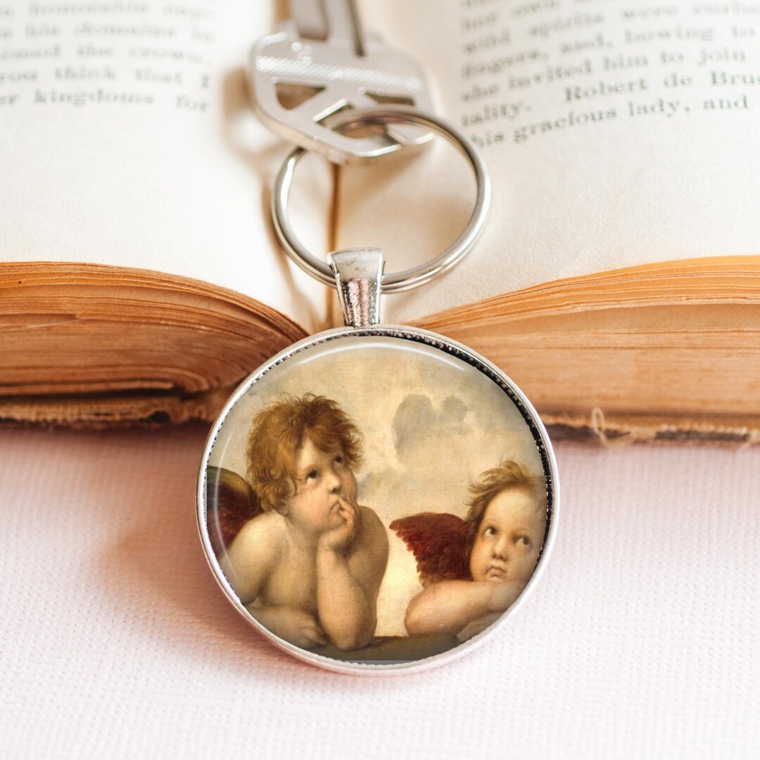 Two Cherubs Key Ring: Rafael's Sistine Madonna Gift - Etsy
