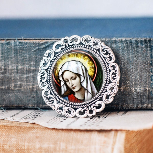 Virgin Mary Pin - Etsy