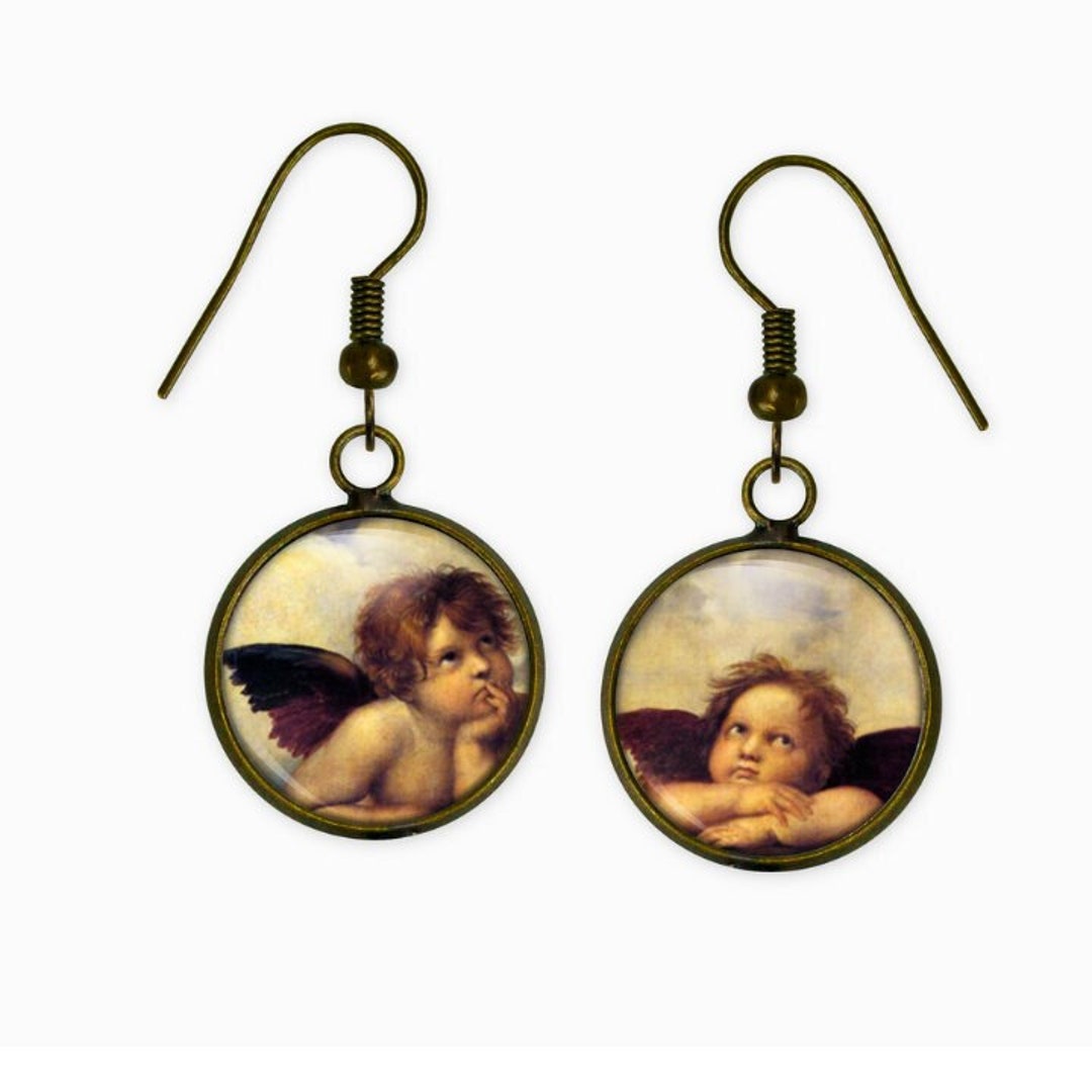 Sistine Chapel Earrings Angel Earrings Two Cherub Earrings - Etsy