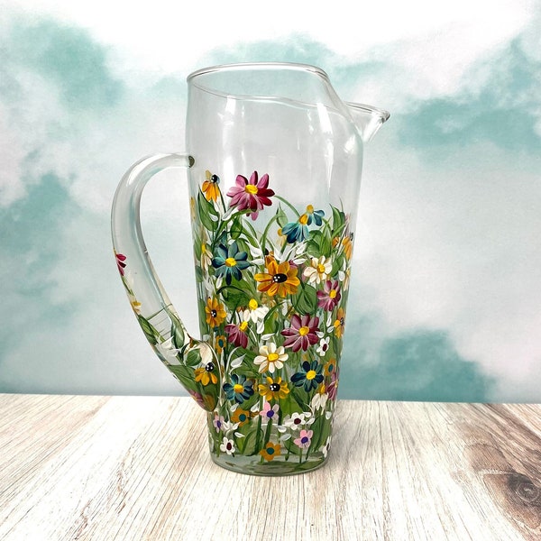 Hand Painted Pitcher - Etsy