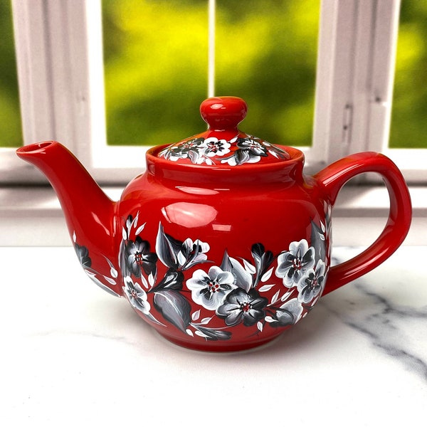 Red Teapot - Etsy