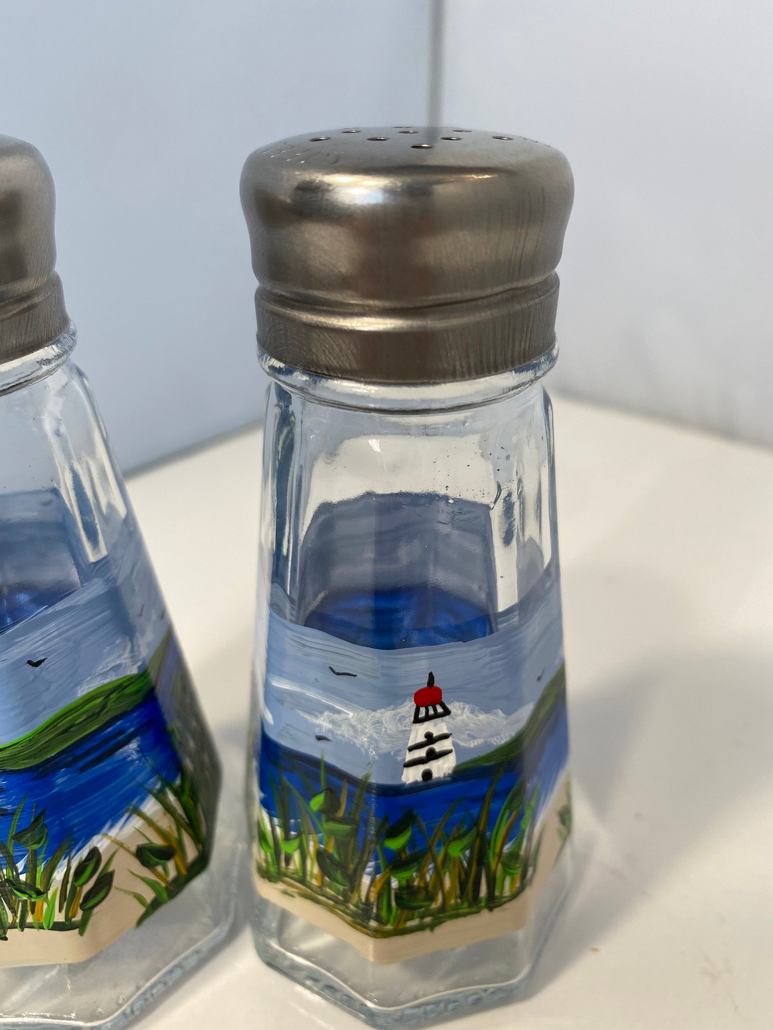 Salt and Pepper Shakers. Beach Decor Shakers. Lighthouse Salt | Etsy