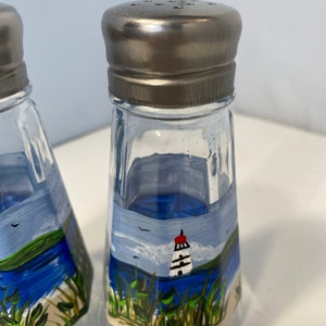 Salt and Pepper Shakers. Beach Decor Shakers. Lighthouse Salt and ...