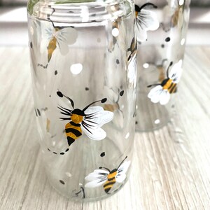 Salt and Pepper Shakers. Honey Bee Painted Shakers. Painted Bee Art ...