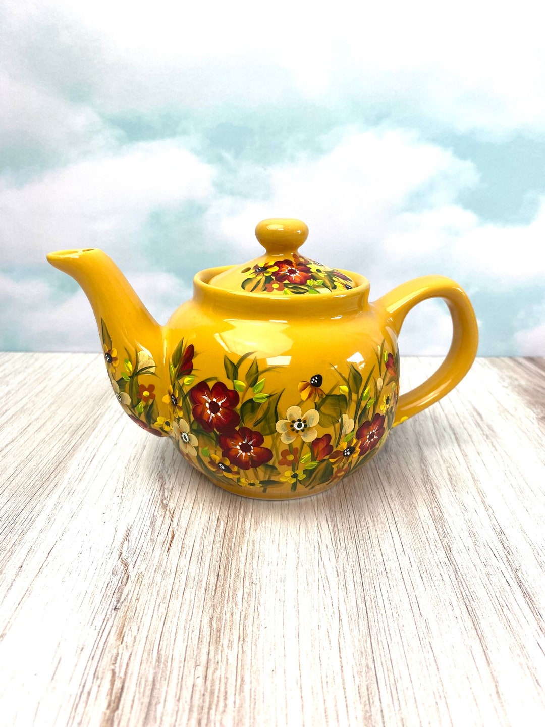 Small Teapot. Fall Season Teapot. Mustard Color Teapot. 2 Cup Teapot ...