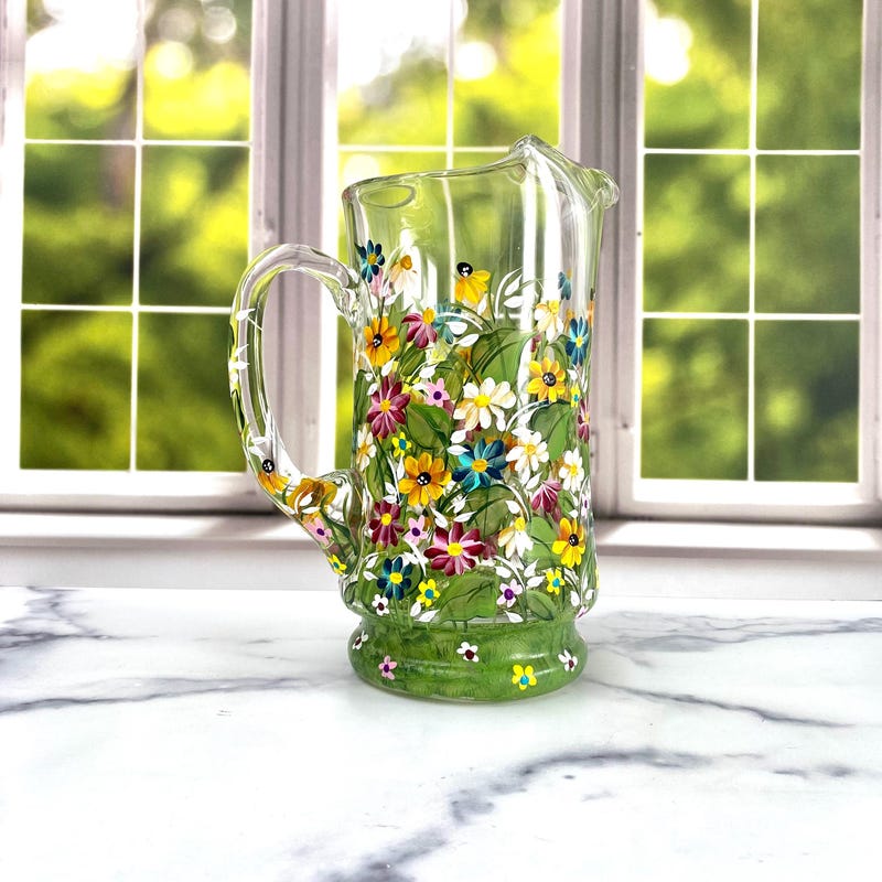 Hand Painted Pitcher - Etsy