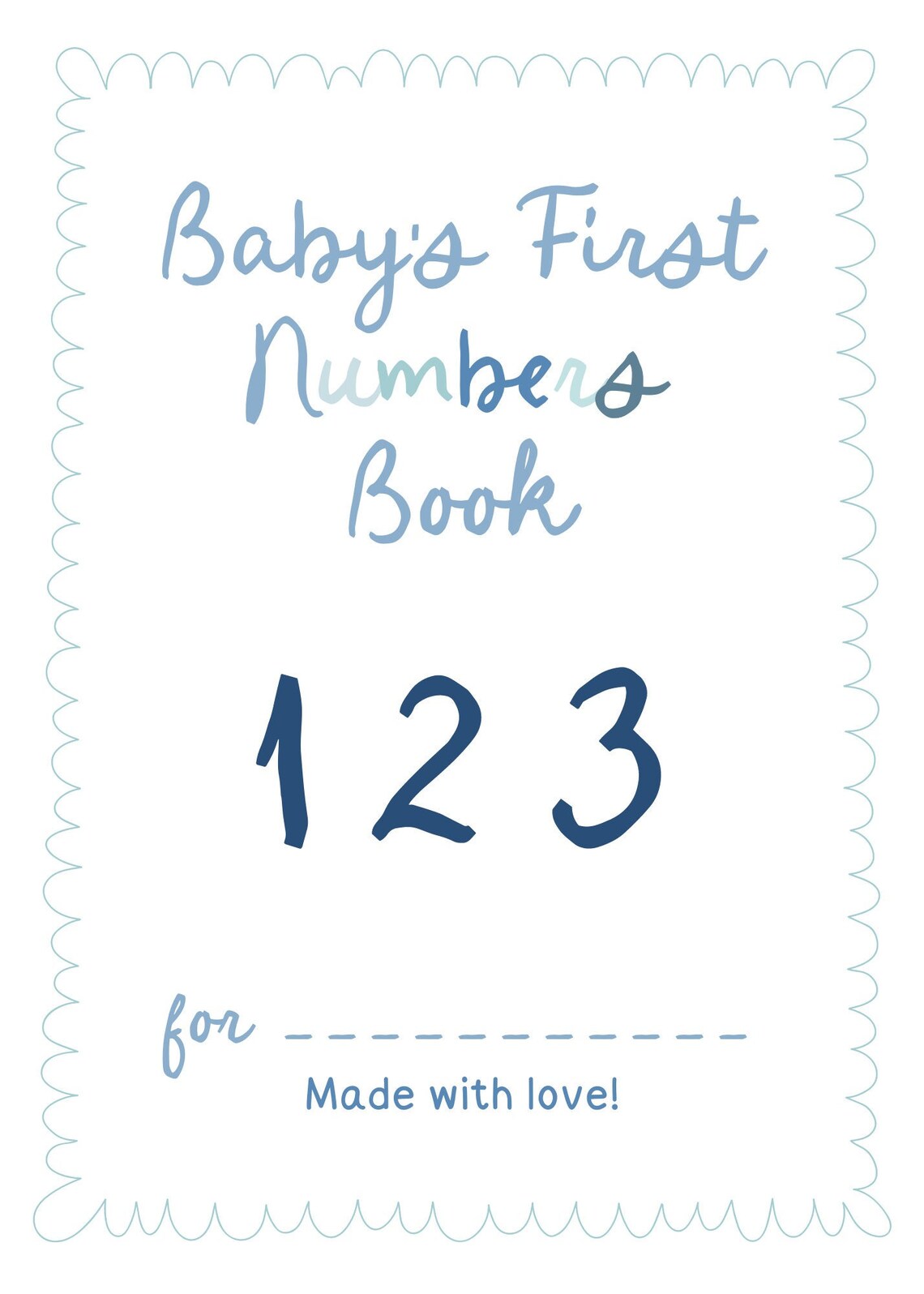 Baby's First Numbers Book Blues - Etsy
