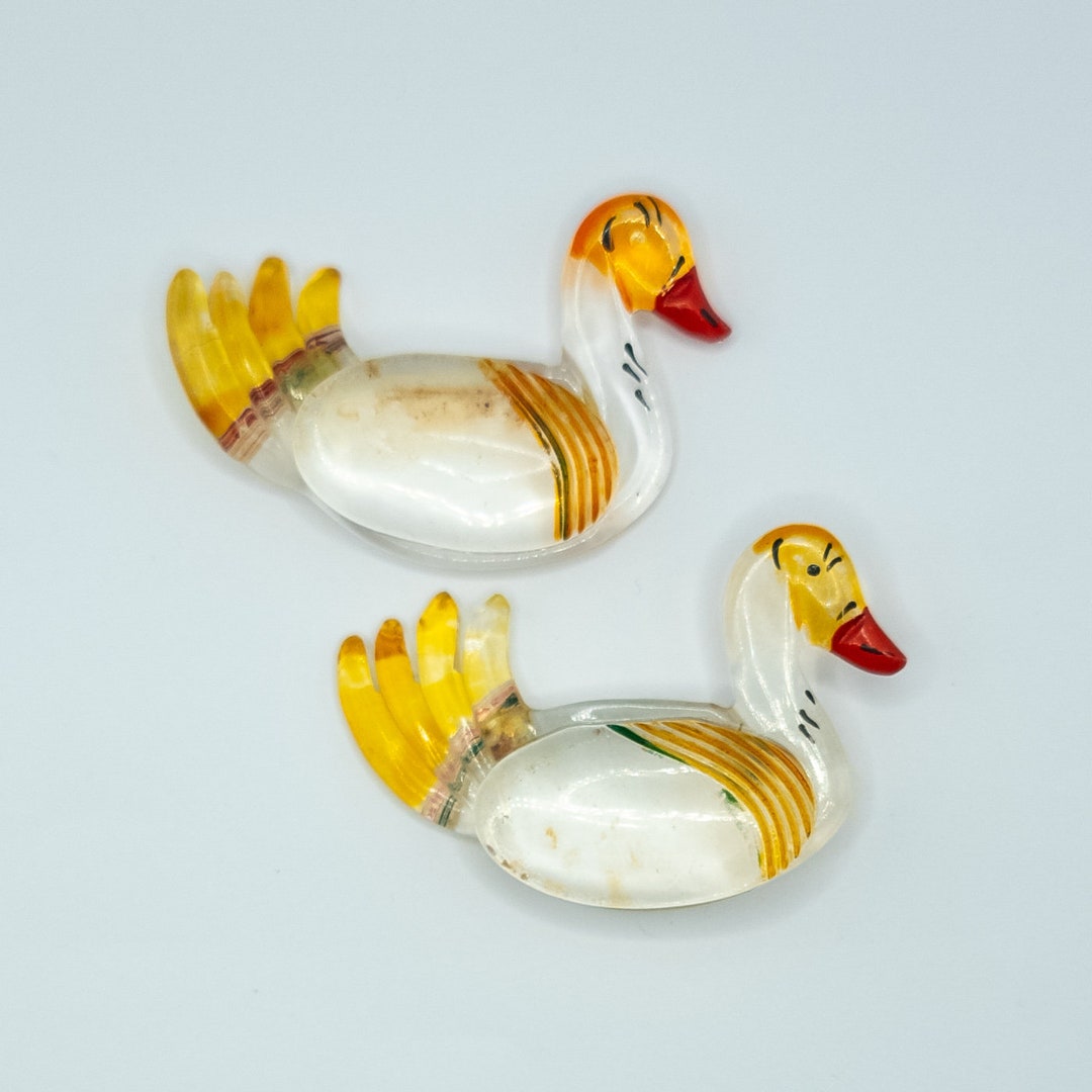 Pair Vintage MCM Lucite Duck Pin Brooch - Etsy
