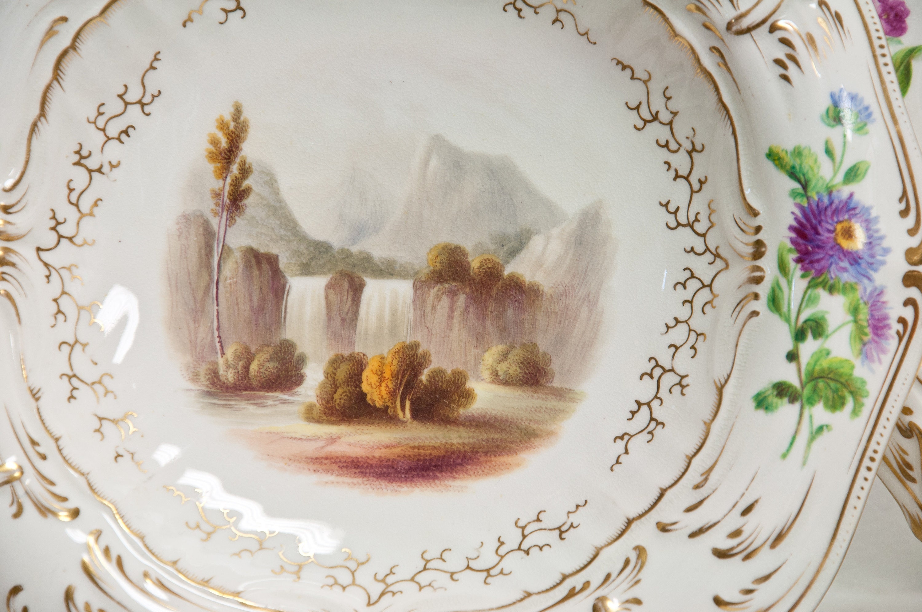 Pair of 19th Century Footed Plates With Landscape Paintings - Etsy