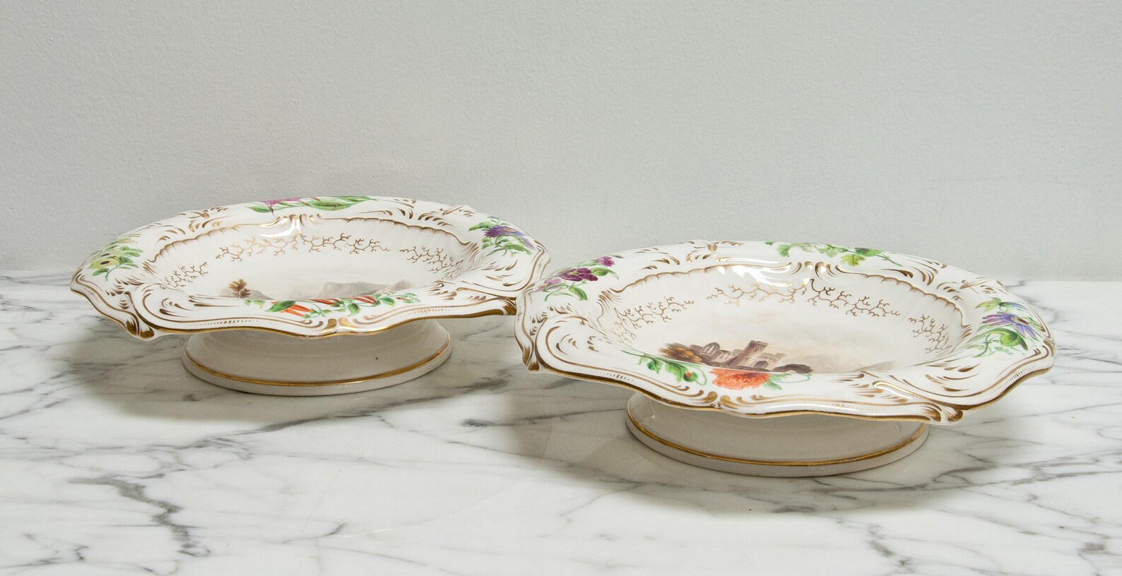 Pair of 19th Century Footed Plates With Landscape Paintings - Etsy