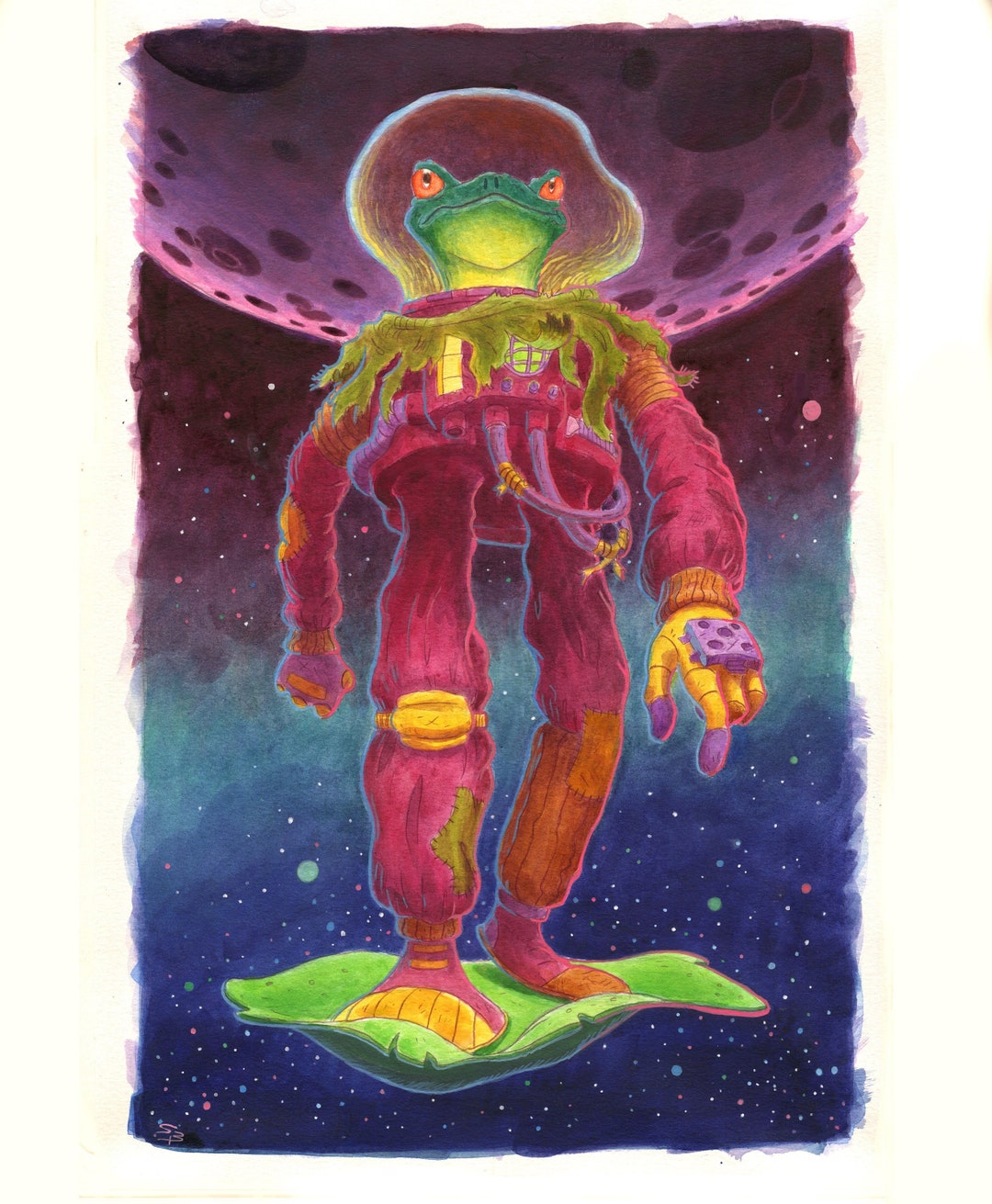 Sci Fi Art Print Star Frog Galaxy Art Astronaut Space Ranger Outer ...