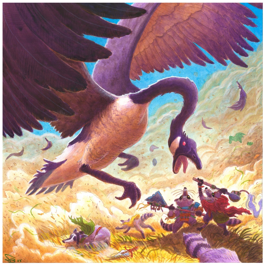 Goose Dragon | Fantasy Creature Art | Raccoon Art | D and D | Animal ...