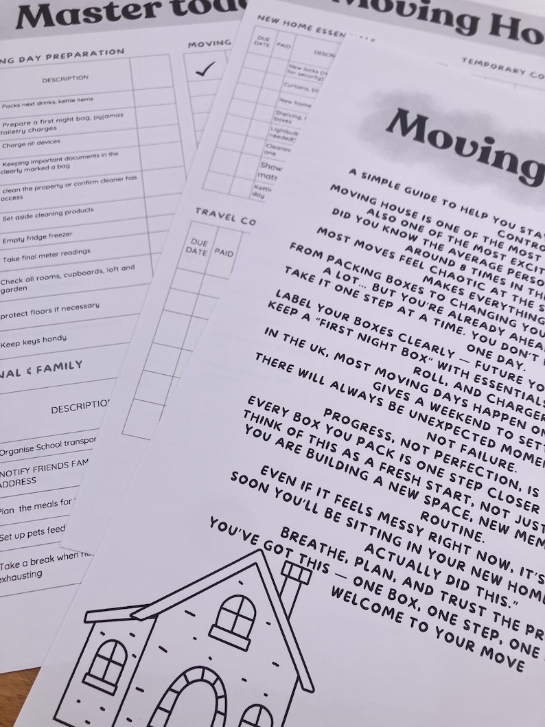 Moving House Checklist UK | Printable Relocation Guide | Home Move ...