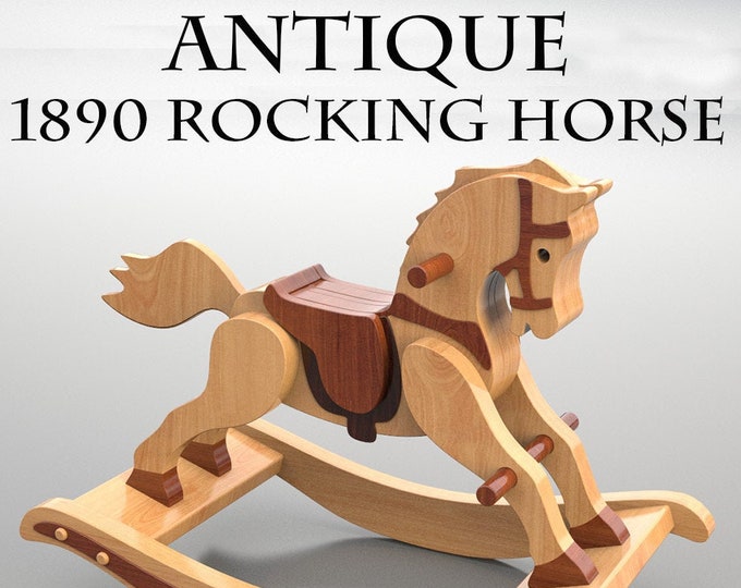 Antique 1890 Rocking Horse Wood Toy Plans & Patterns PDF | Etsy UK