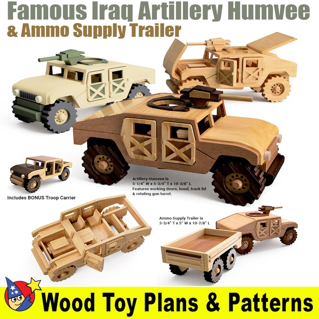 Famous Iraq Artillery Humvee & Ammo Supply Trailer Wood Toy Plans and ...
