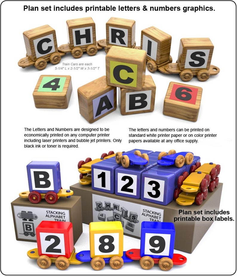 Learning Toys Stacking Alphabet Name Train PDF Download - Etsy