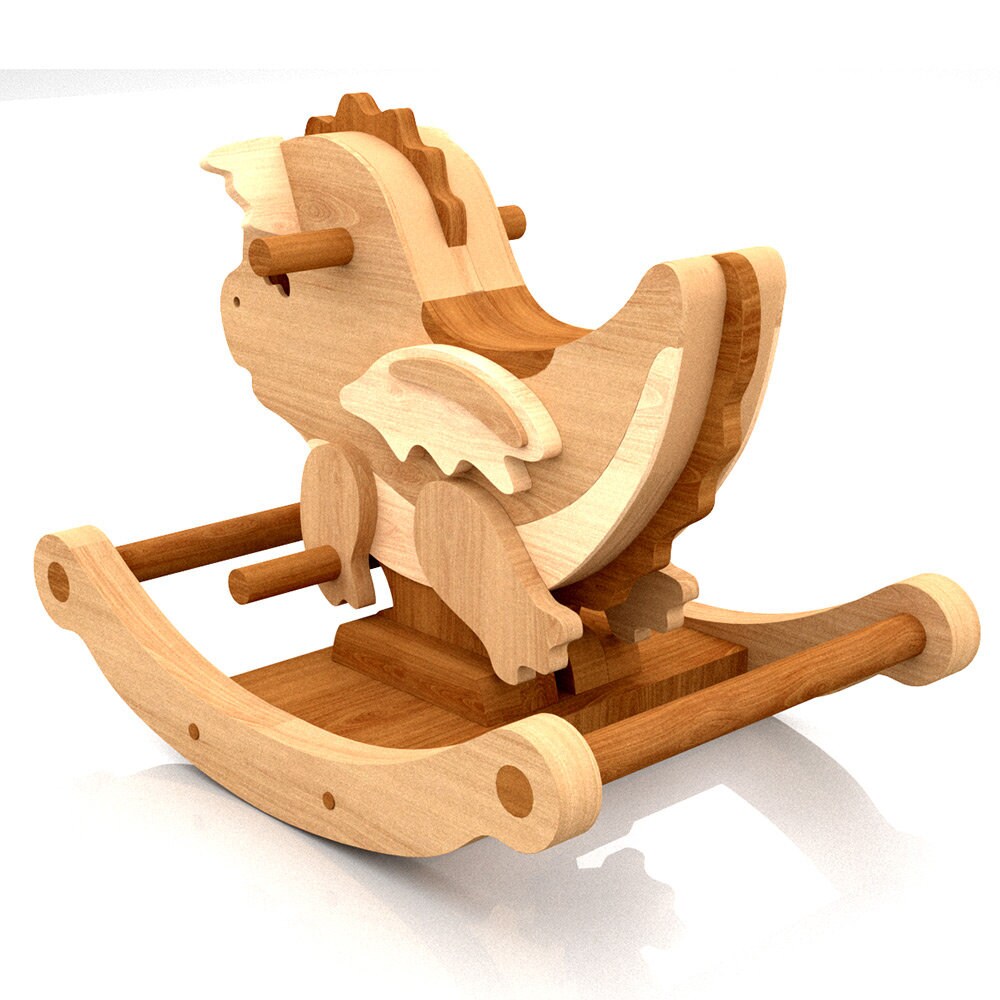 Puff the Rocking Dragon Wood Toy Plans & Patterns (PDF Download + SVG ...