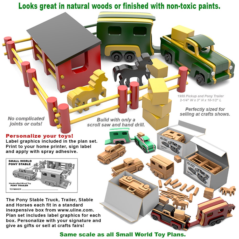 Small World Pony Stable Wood Toy Plans & Patterns (PDF Download) - Etsy