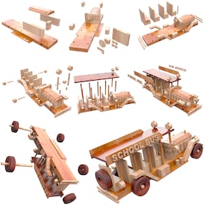Table Saw Magic Antique School Bus Wood Toy Plans & Patterns (PDF ...