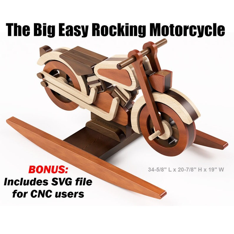 The Big Easy Rocking Motorcycle Wood Toy Plans & Patterns PDF - Etsy