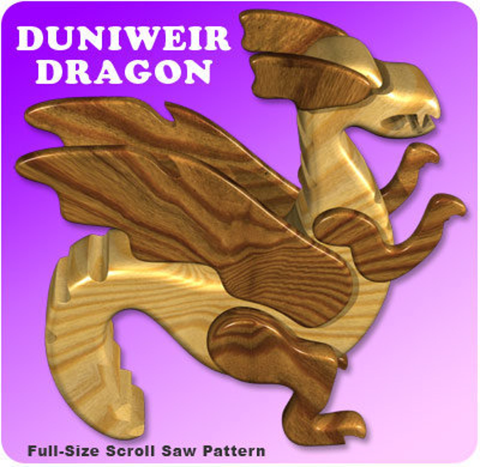 Duniweir Dragon Scroll Saw Toy Pattern PDF Download - Etsy