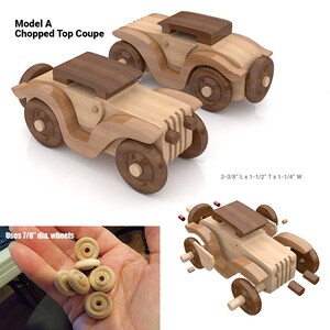 Six Mini Model A Cars Wood Toy Plans and Patterns (PDF Download + SVG ...