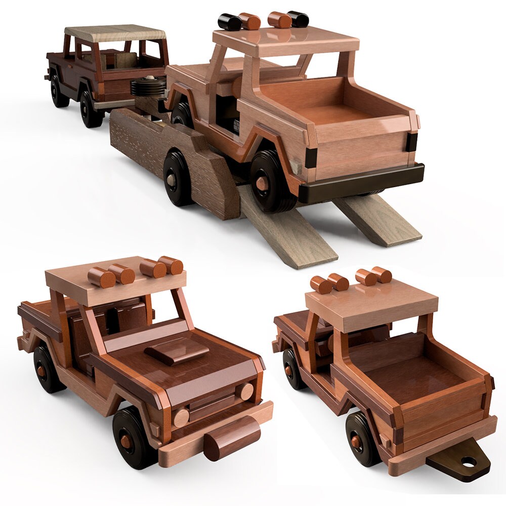 1963 Ford Bronco + Trailer & Mud Truck Wood Toy Plans and Patterns (3 ...