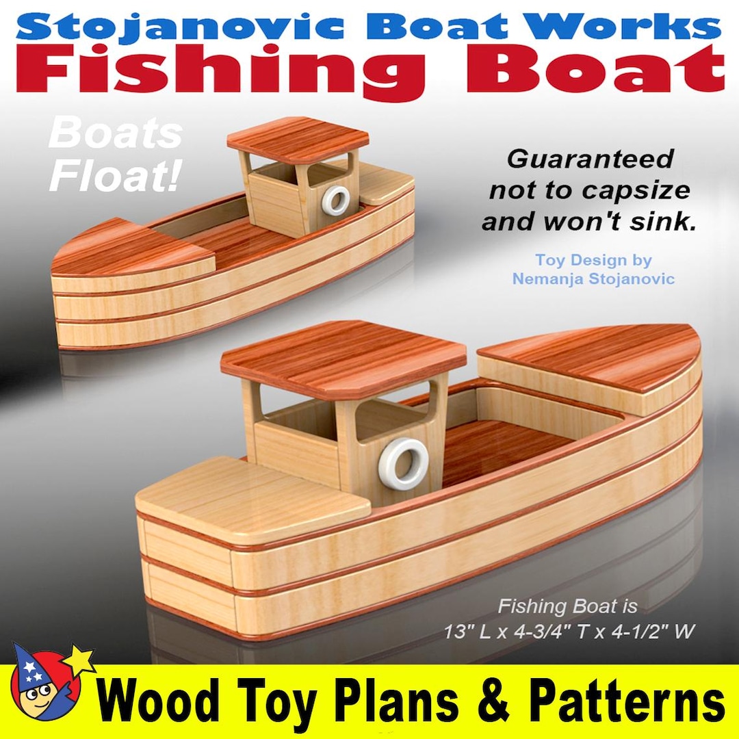 Wood Toy Plan - Stojanovic Boat Works Fishing Boat (PDF Download) - Etsy