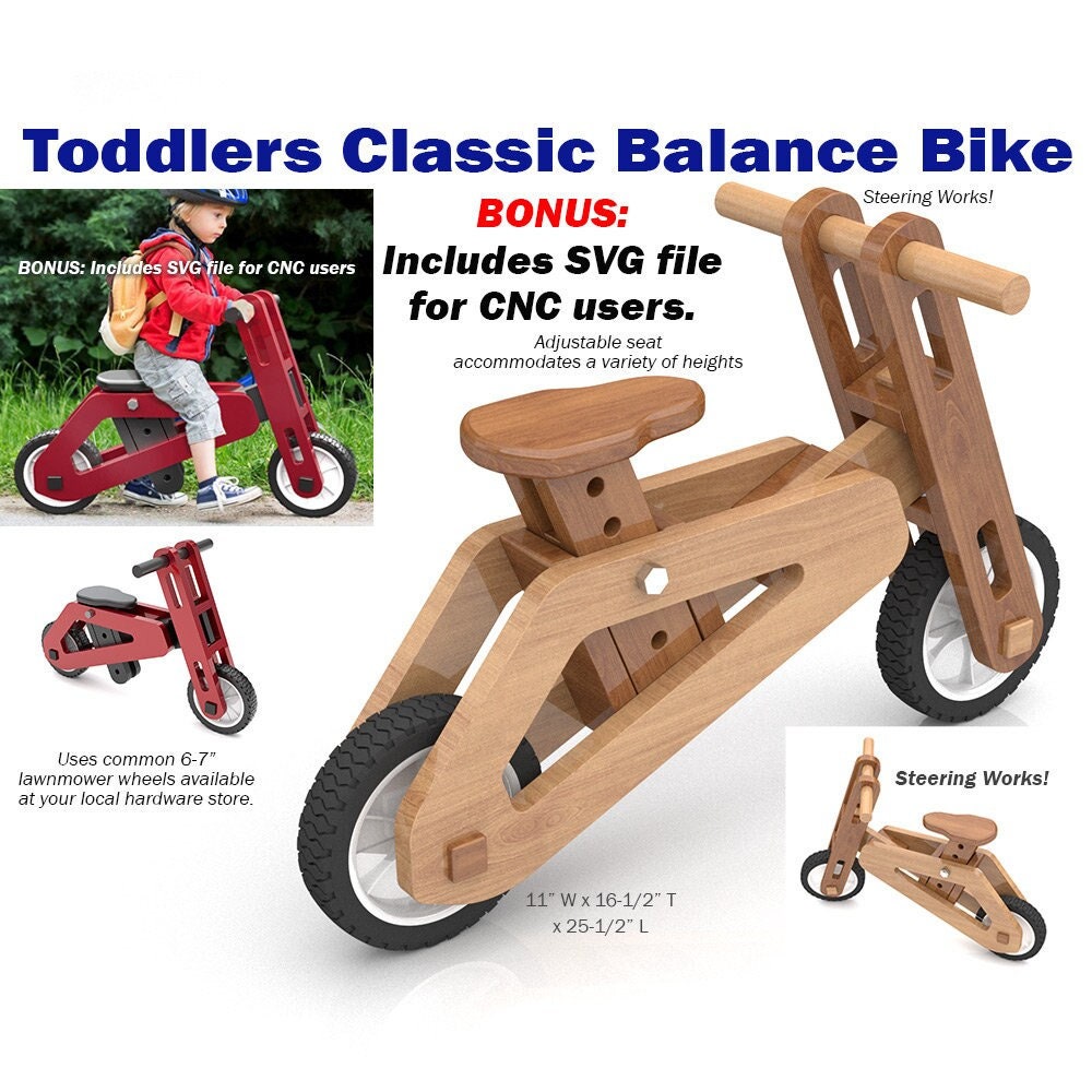 Toddlers Classic Balance Bike Wood Toy Plans & Patterns PDF - Etsy
