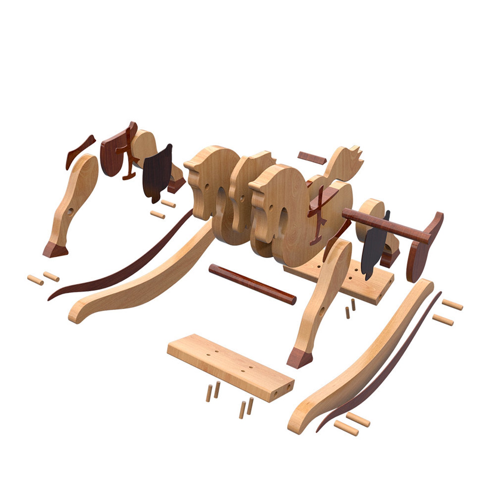 Antique 1890 Rocking Horse Wood Toy Plans & Patterns PDF Download SVG ...