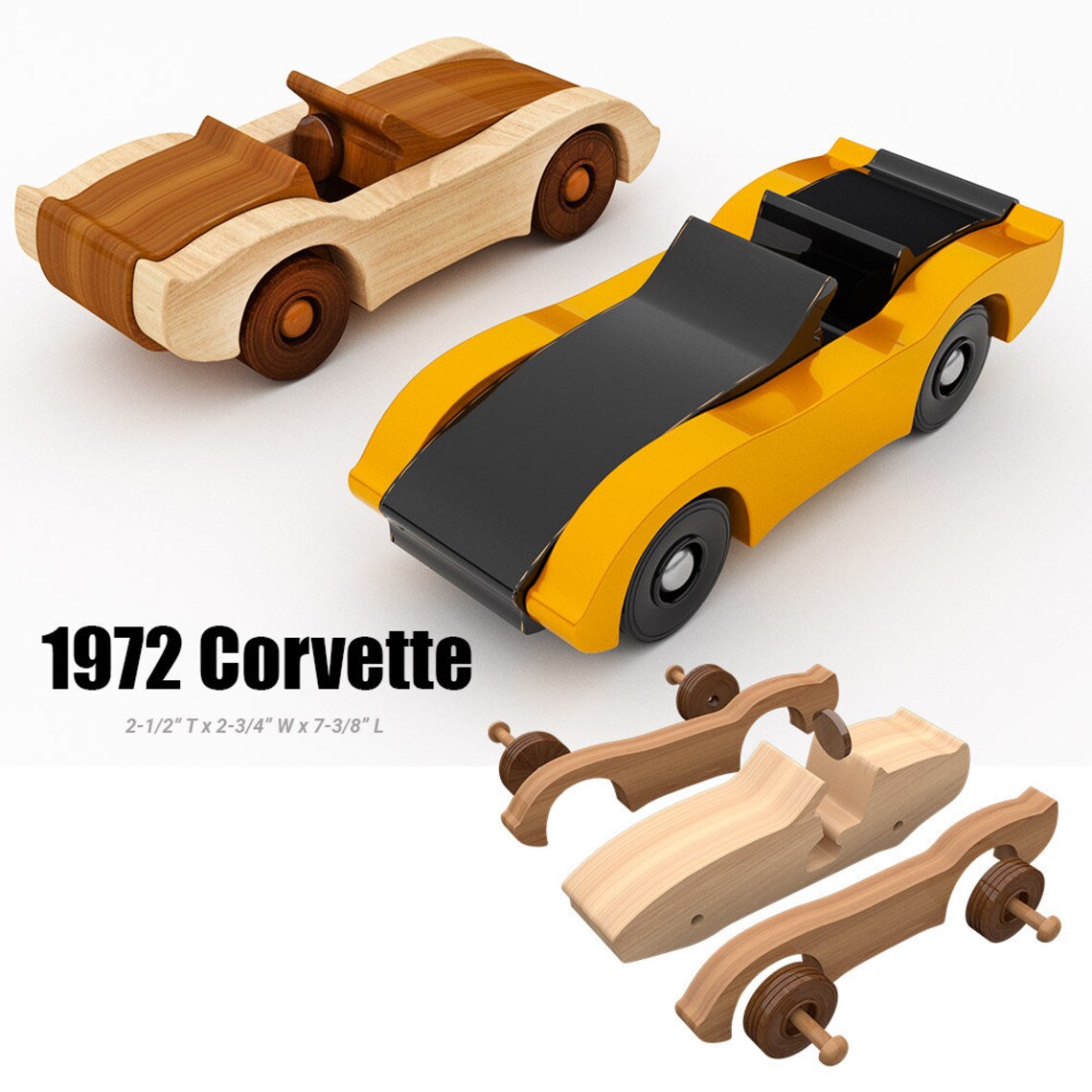 Corvette Trio & Transport Wood Toy Plans and Patterns (PDF Download ...