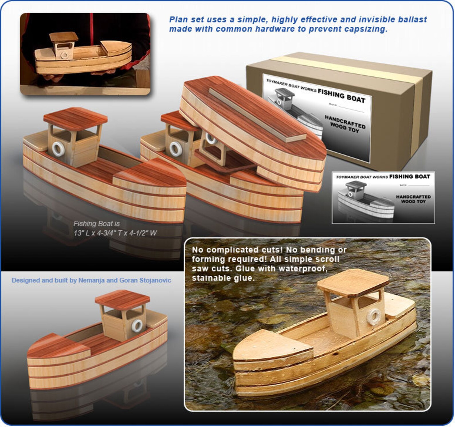 Wood Toy Plan Stojanovic Boat Works Fishing Boat PDF - Etsy