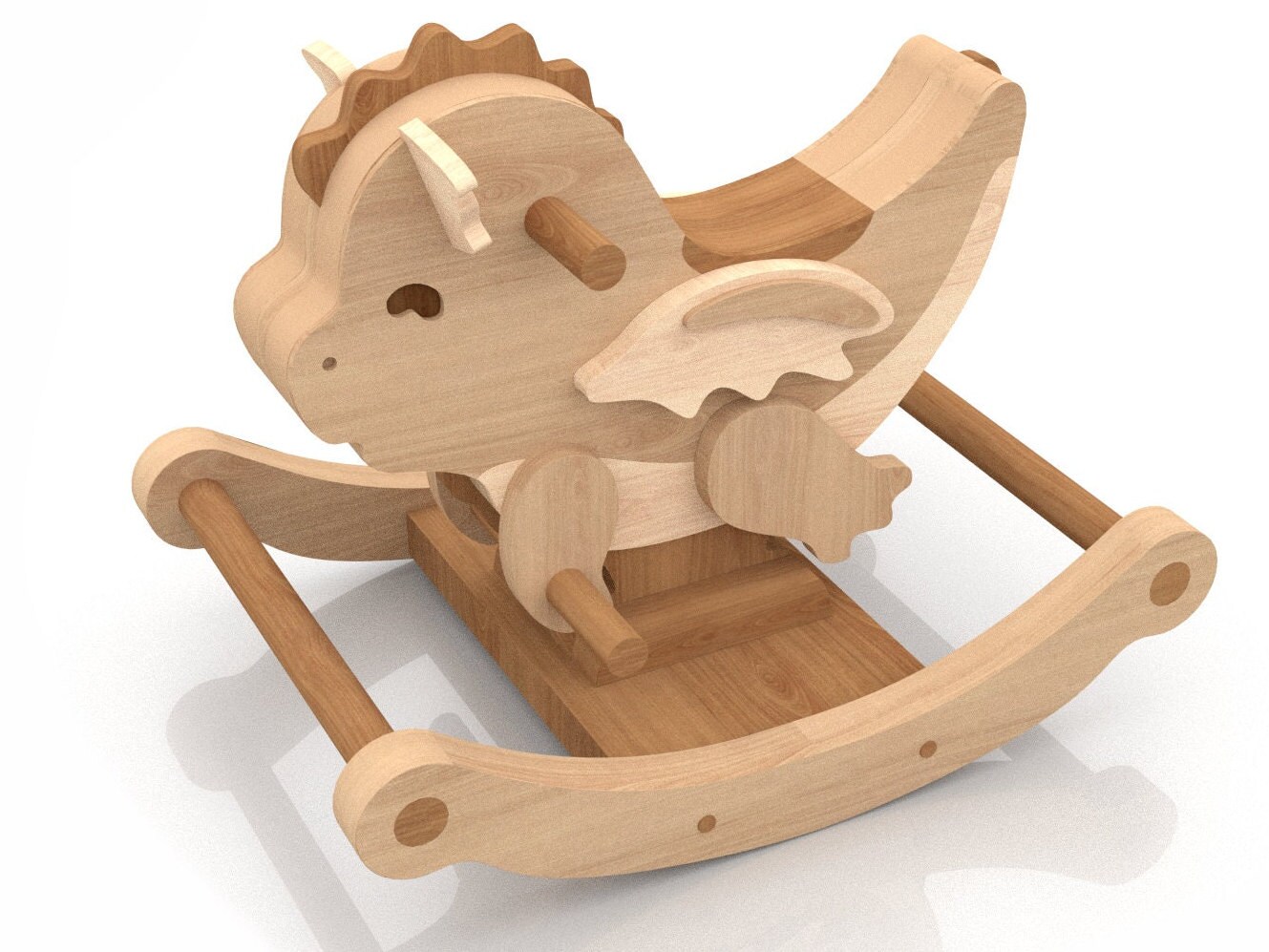 Puff the Rocking Dragon Wood Toy Plans & Patterns (PDF Download + SVG ...