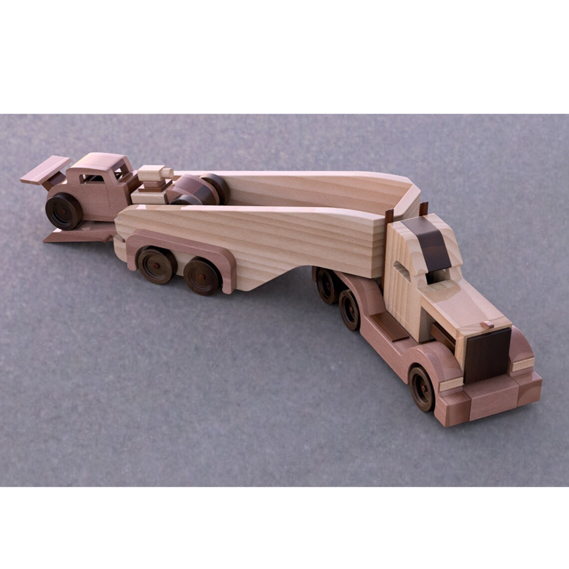 Hot Rod Peterbilt + Deuce Coupe Dragster Wood Toy Plans & Patterns (3 ...
