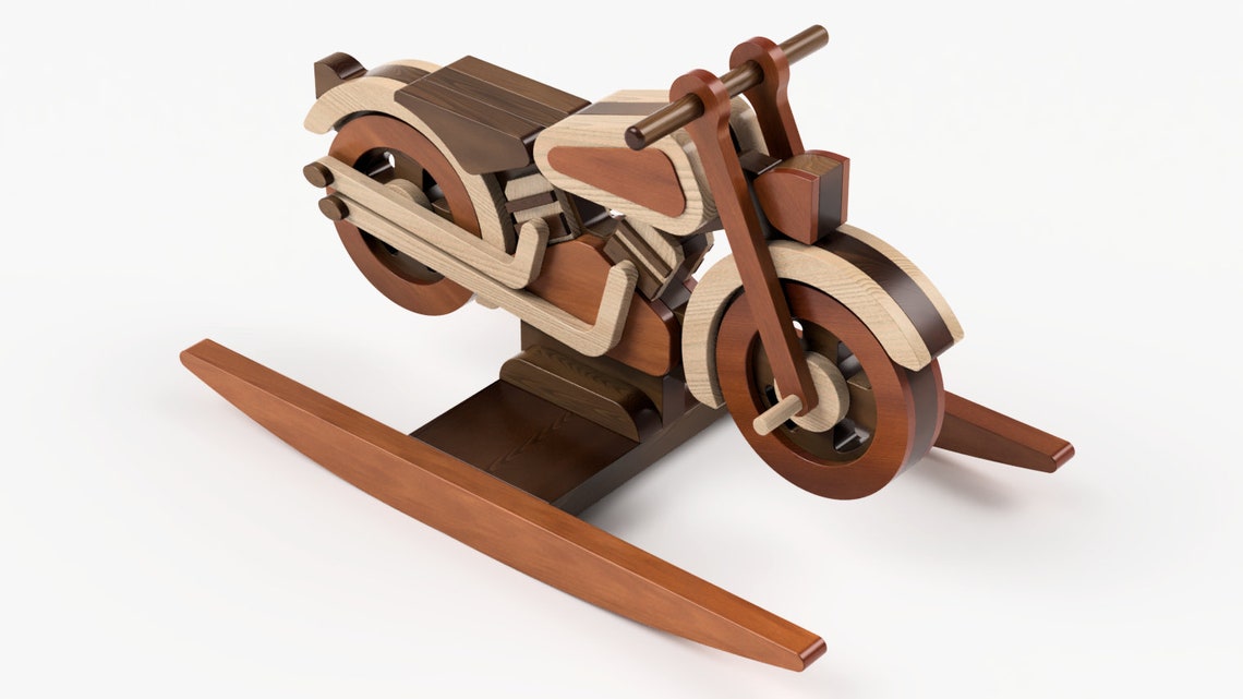 Rocking Motorcycle Wood Toy Plans & Patterns PDF Download - Etsy