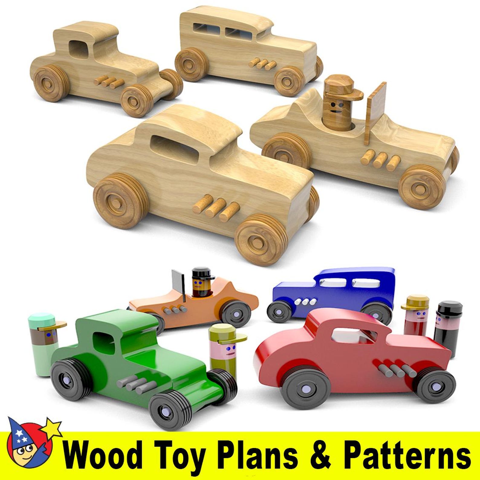 Hot Rod Freaky Fords Wood Toy Plans & Patterns (PDF Download + SVG File ...