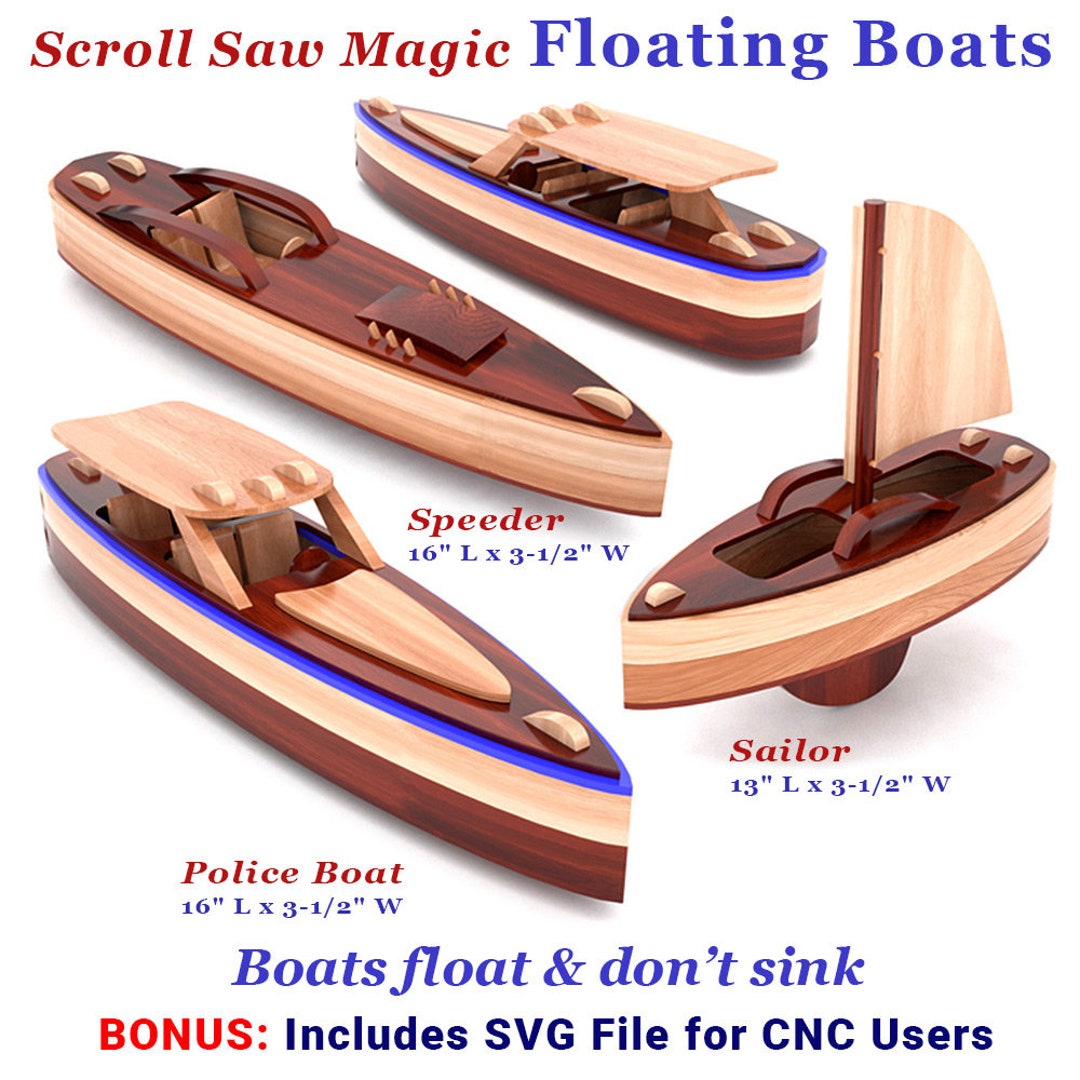 Scroll Saw Magic Floating Boats Wood Toy Plans & Patterns PDF Download ...