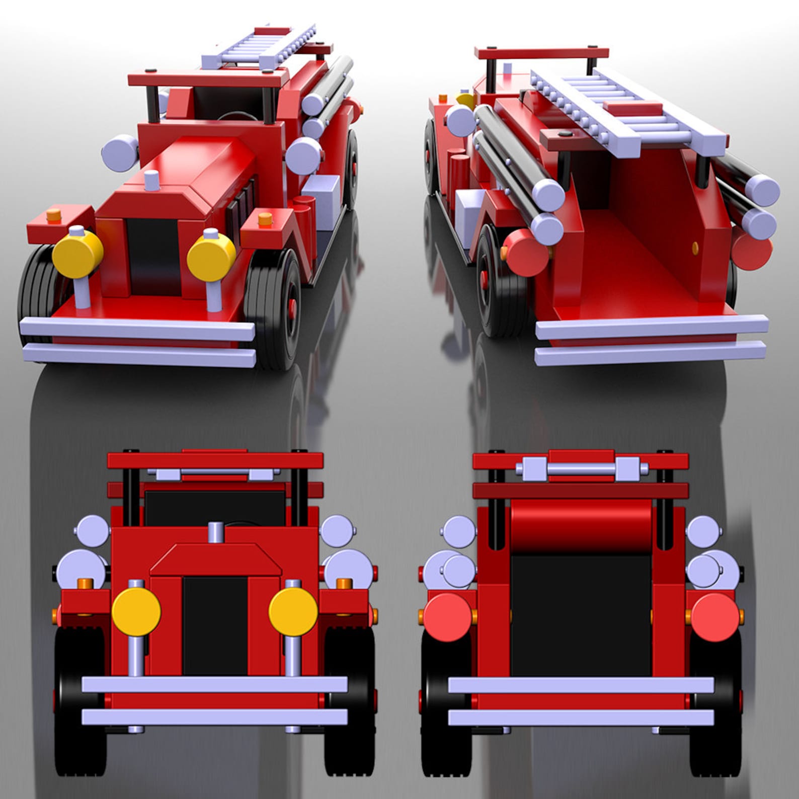 Table Saw Magic 1932 Fire Engine No. 36 Wood Toy Plans & Patterns (PDF ...
