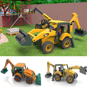 CAT Backhoe Loader Wood Toy Plans & Patterns (PDF Download) - Etsy